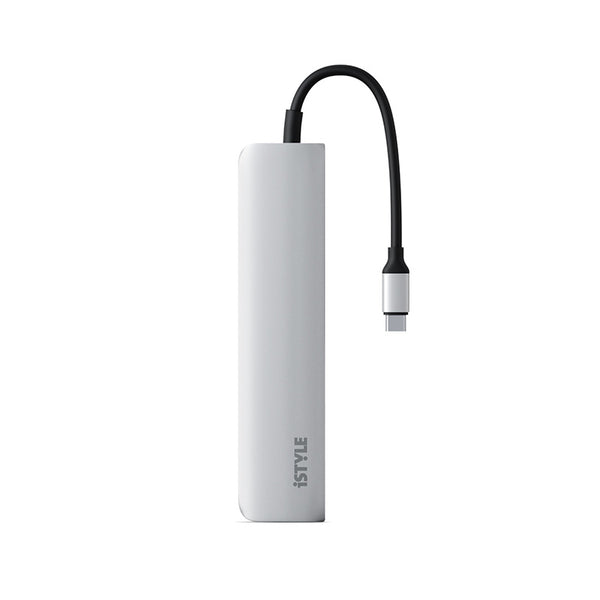iStyle 6in1 Aluminium Hub 8K with USB-C connector - silver – iSTYLE.bg